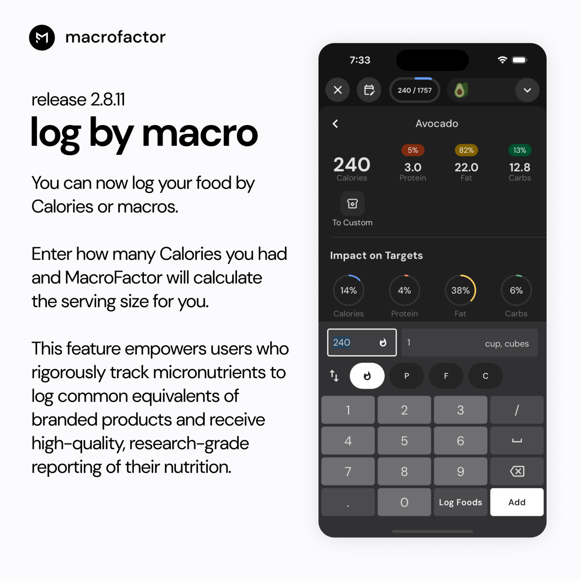Log by macro, protein quality, and an update on Expenditure V3 ...